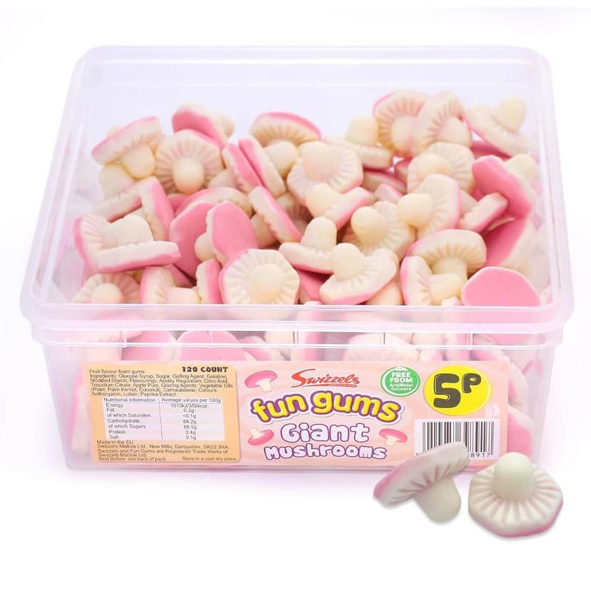 Swizzels Fun Gums Giant Mushroom 5p Tub