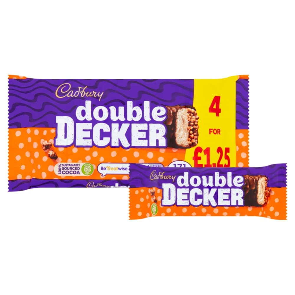 Cadbury Double Decker Chocolate Bar 4 Pack Multipack £1.25 PMP 149.2g
