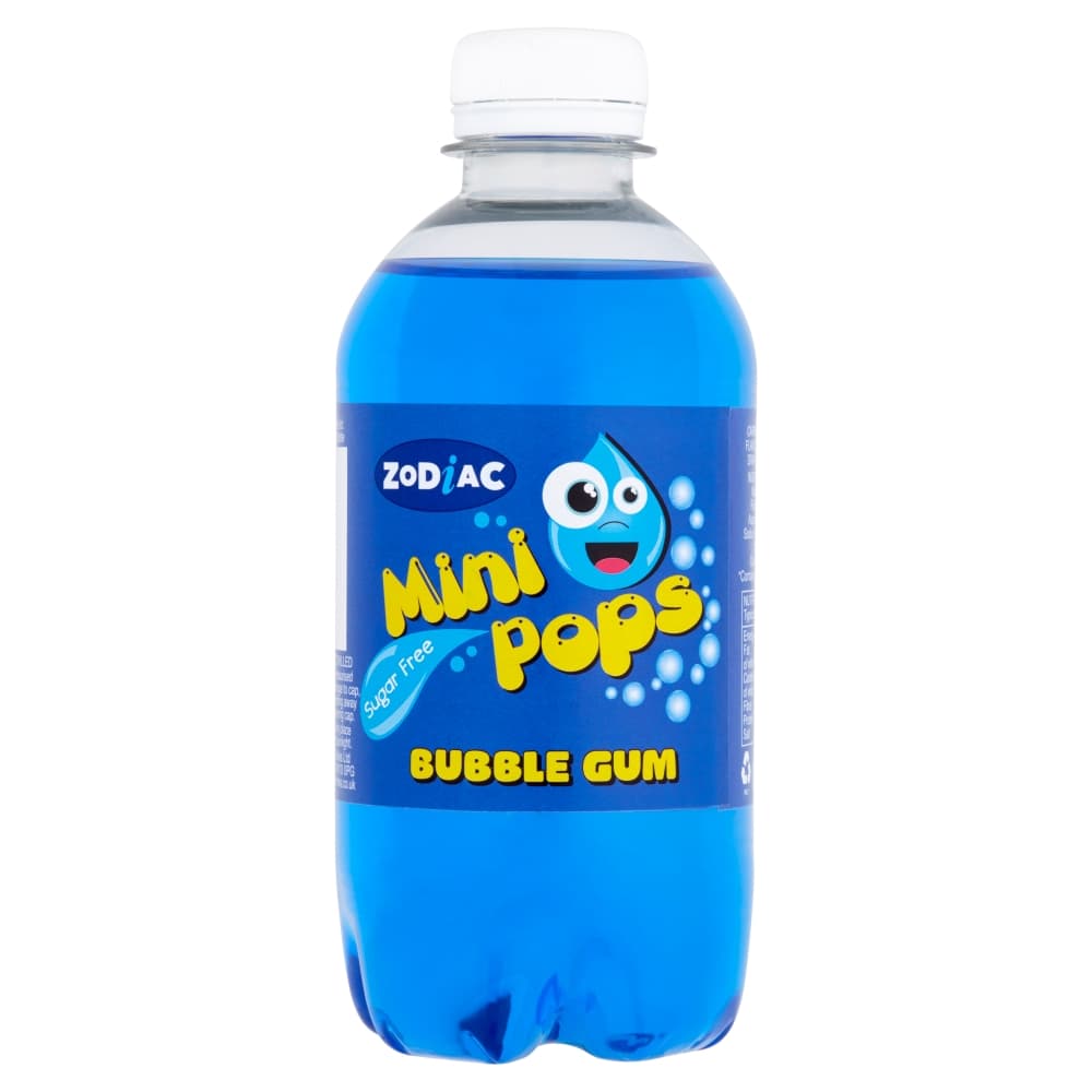 Zodiac Mini Pops Bubblegum Flavour Bottle 330ml 6 Pack