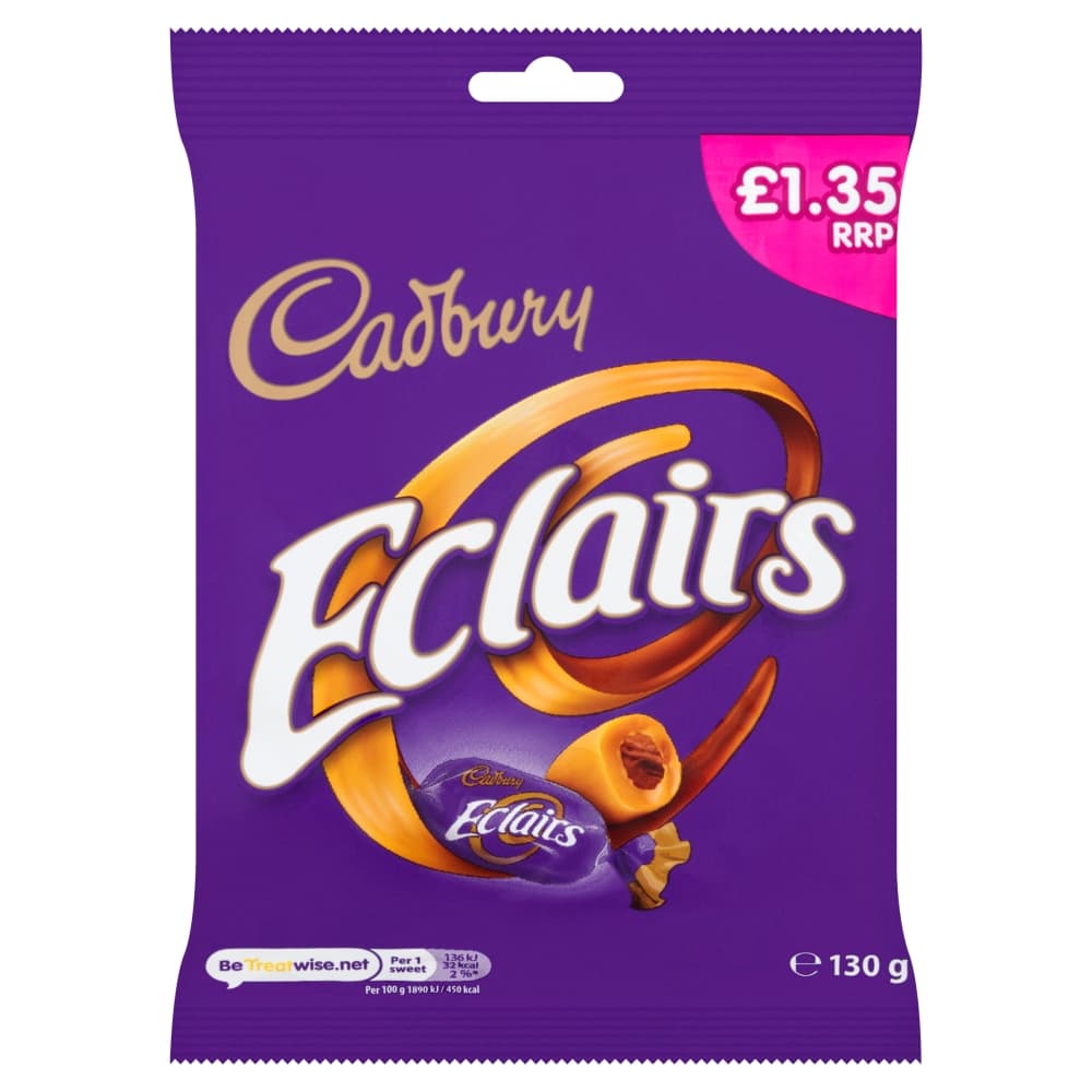 Wholesale Cadbury Eclairs Chocolate Bag 130g £1.35 PMP | Hancocks