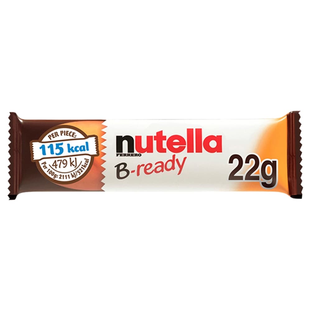 Nutella B-Ready Hazelnut Chocolate Spread Filled Cereal Bar Snack 22g
