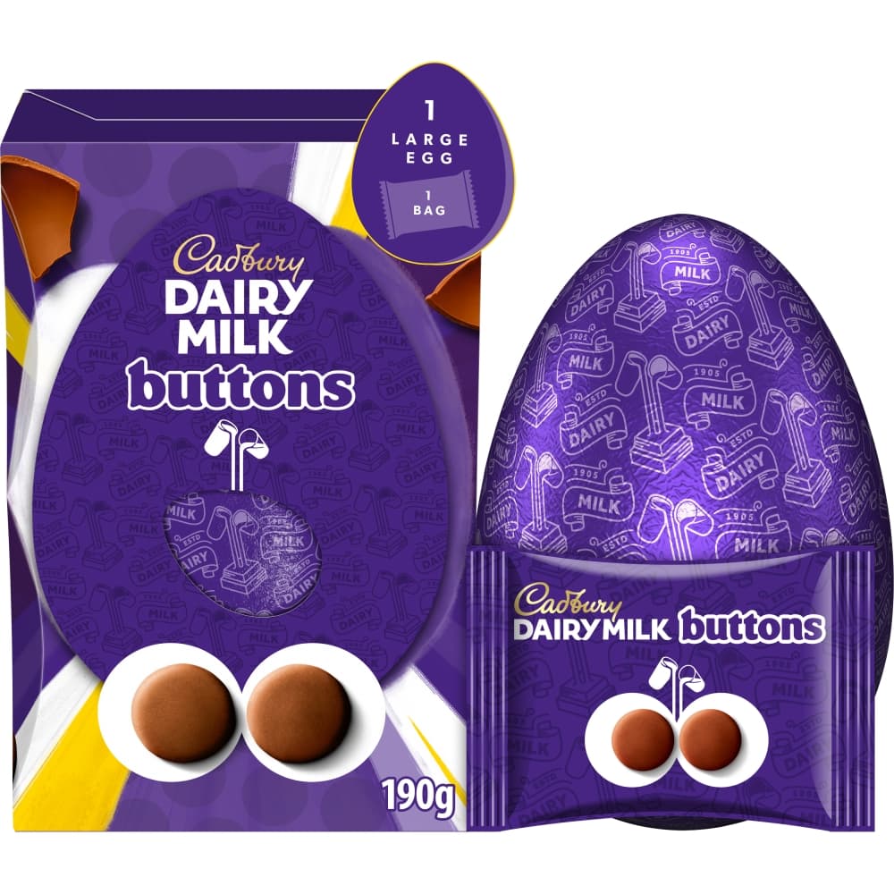 Cadbury Dairy Milk Buttons Chocolate Easter Egg 190g